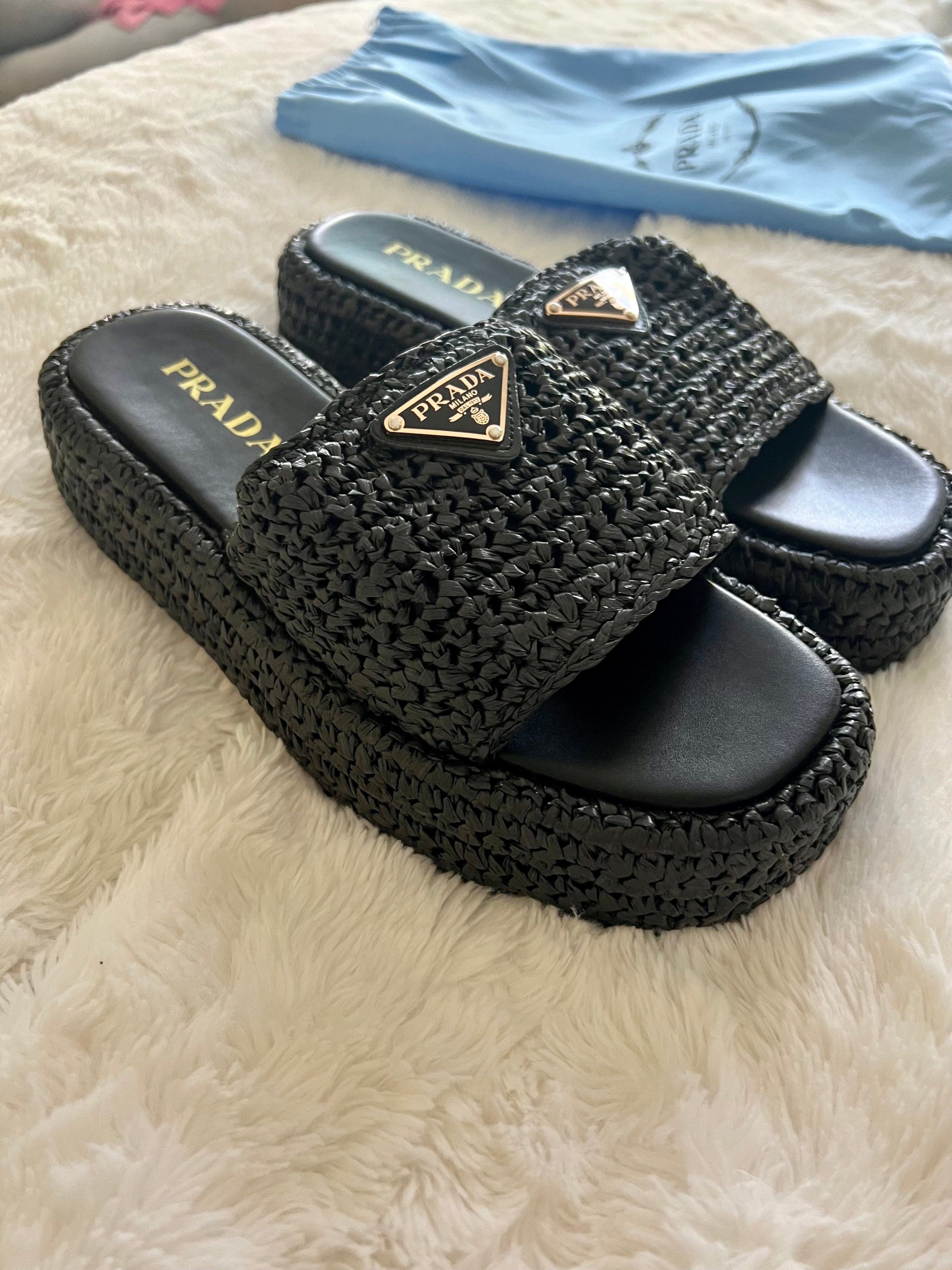 Platform Rattan Slides – POORLITTLERICHGIRL